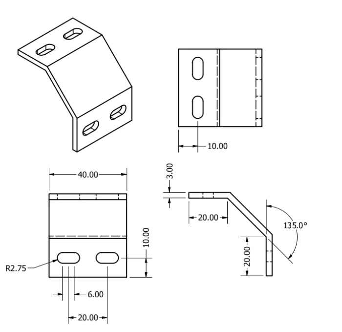 Inside Outside Corner Bracket 40mm | imakerstore.com