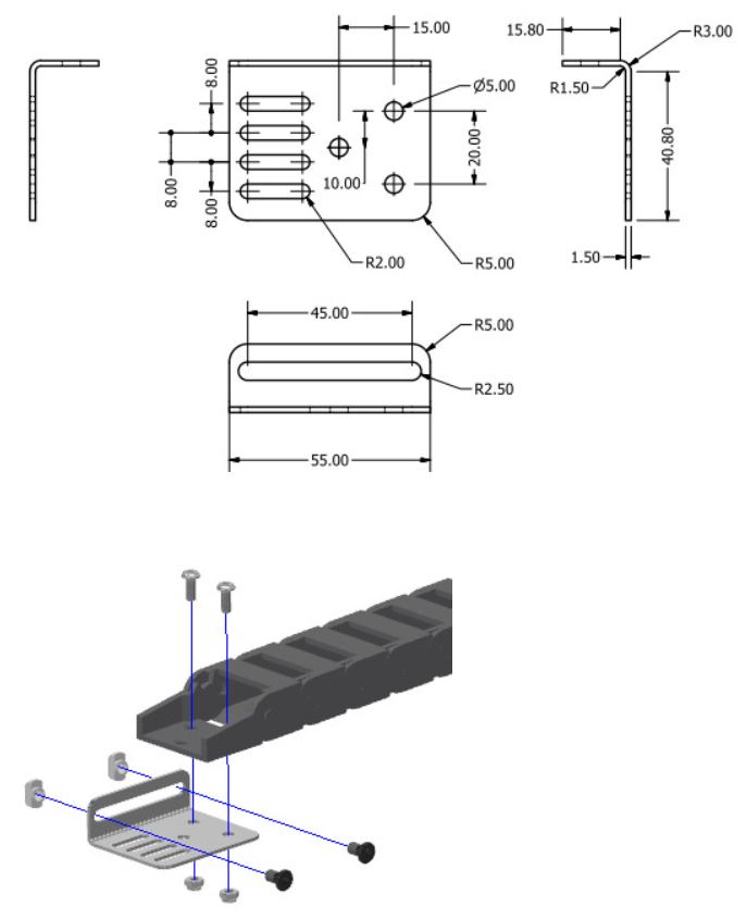 Cable Drag Chain Mounting Bracket | imakerstore.com